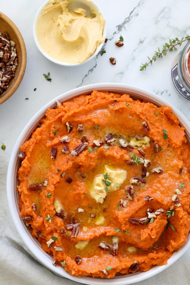Mashed Sweet Potatoes with Whipped Maple Butter – Farmgirl Gourmet